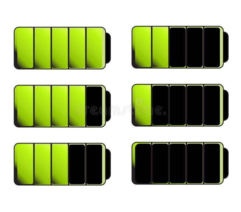 Battery Level Indicator Symbols Stock Vector - Illustration of charge ...