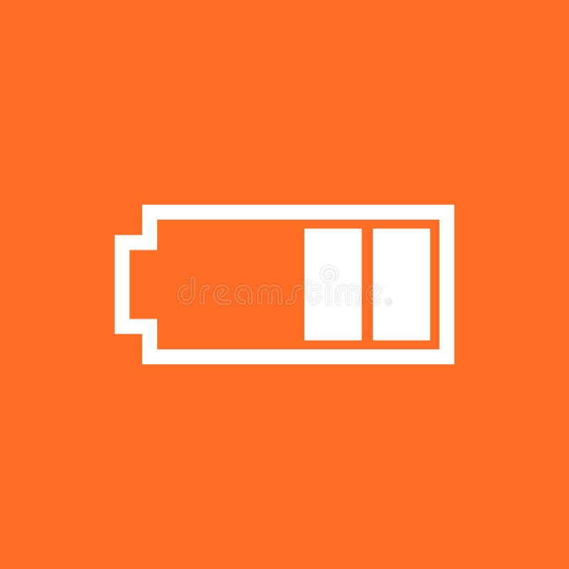 Battery Level Indicator. Vector Illustration on Orange Background Stock ...