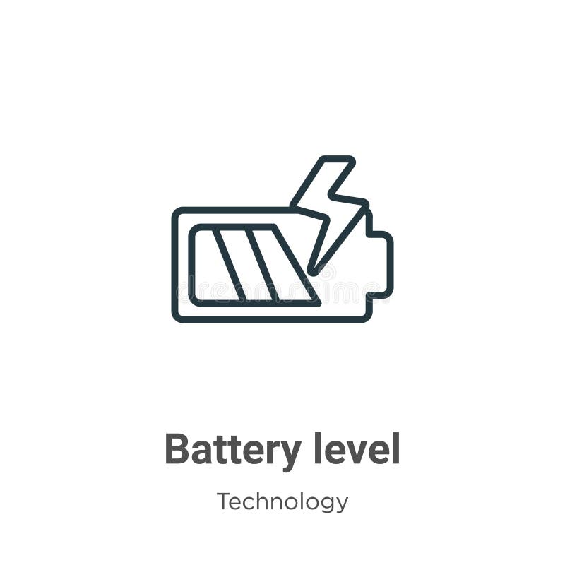 Empty Battery Outline Vector Icon. Thin Line Black Empty Battery Icon ...