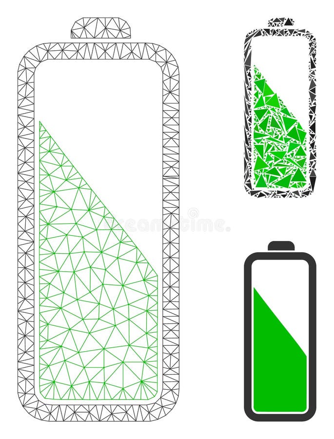 Battery Level Vector Mesh Network Model and Triangle Mosaic Icon Stock ...