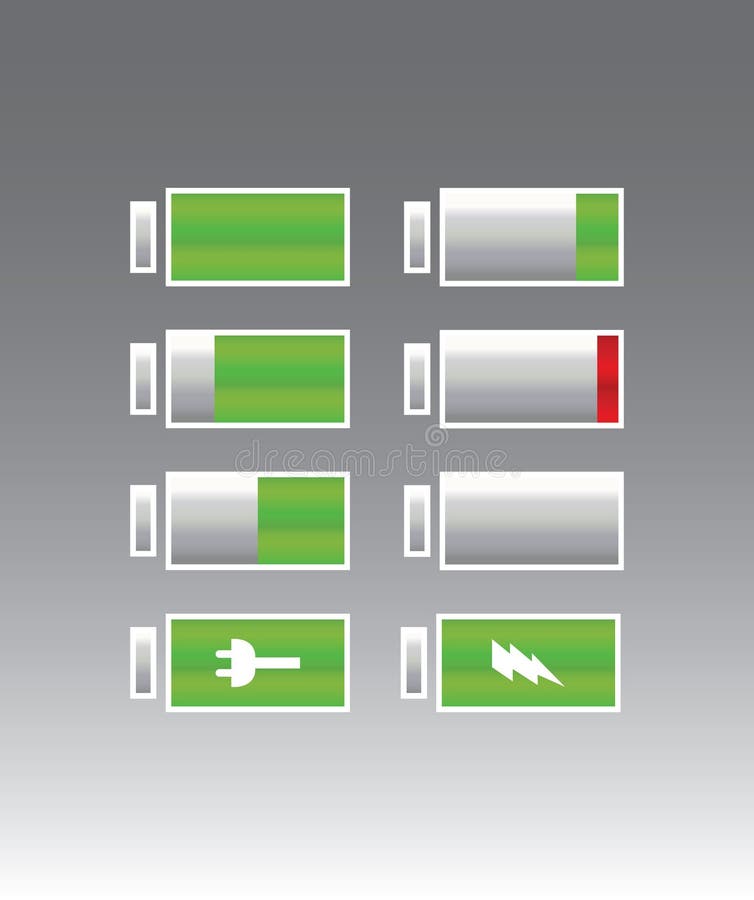 Battery levels stock vector. Illustration of computer - 41967475