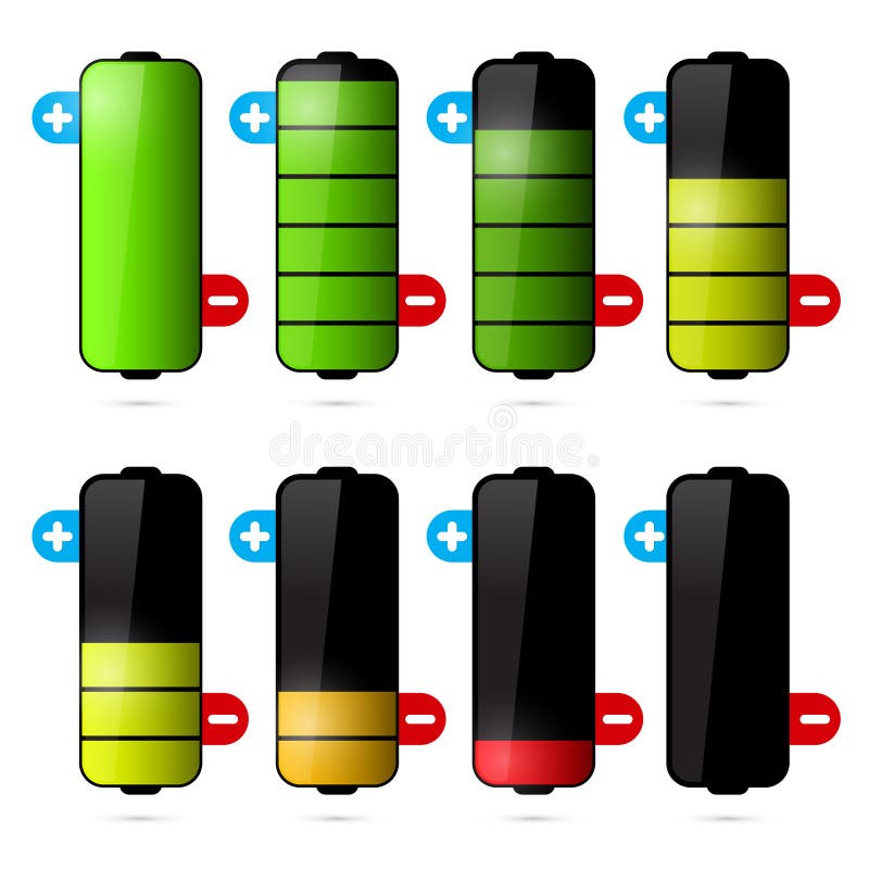 Battery Life Cycle stock vector. Illustration of discharge - 15594423