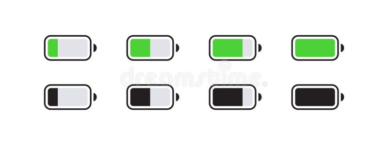 Battery Life Icons. Mobile Icons UI, UX Design. Status Bar Icons Stock ...