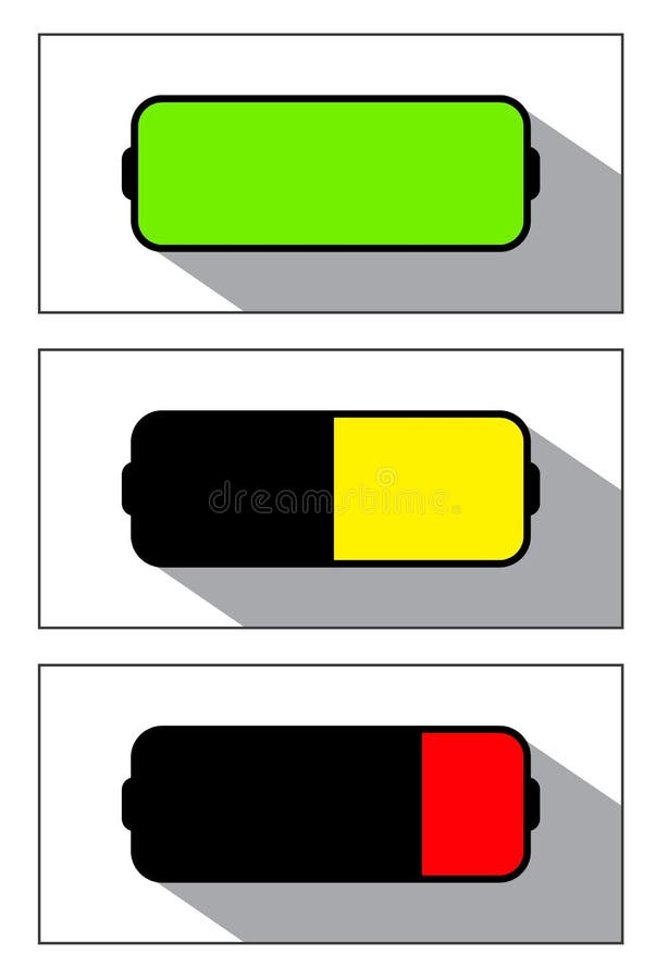 Battery Life Icons Set stock vector. Illustration of accumulator - 78993398