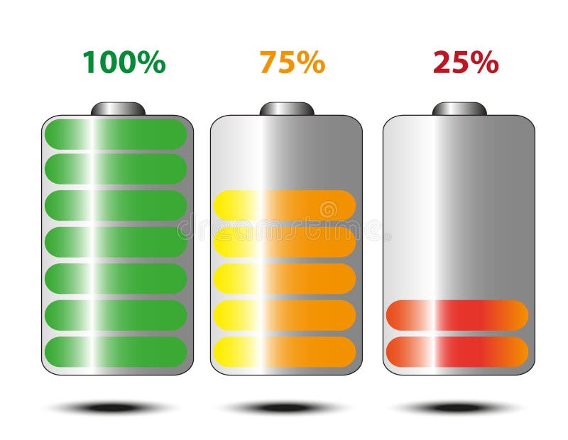 Battery Life stock vector. Illustration of three, empty - 43675141