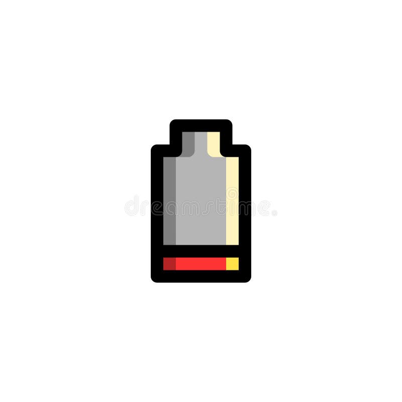 Battery Low Capacity Icon stock vector. Illustration of electrical ...