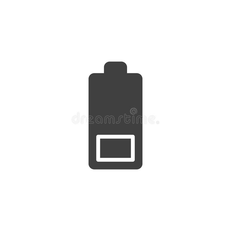 Battery Low Level Vector Icon Stock Illustration - Illustration of ...
