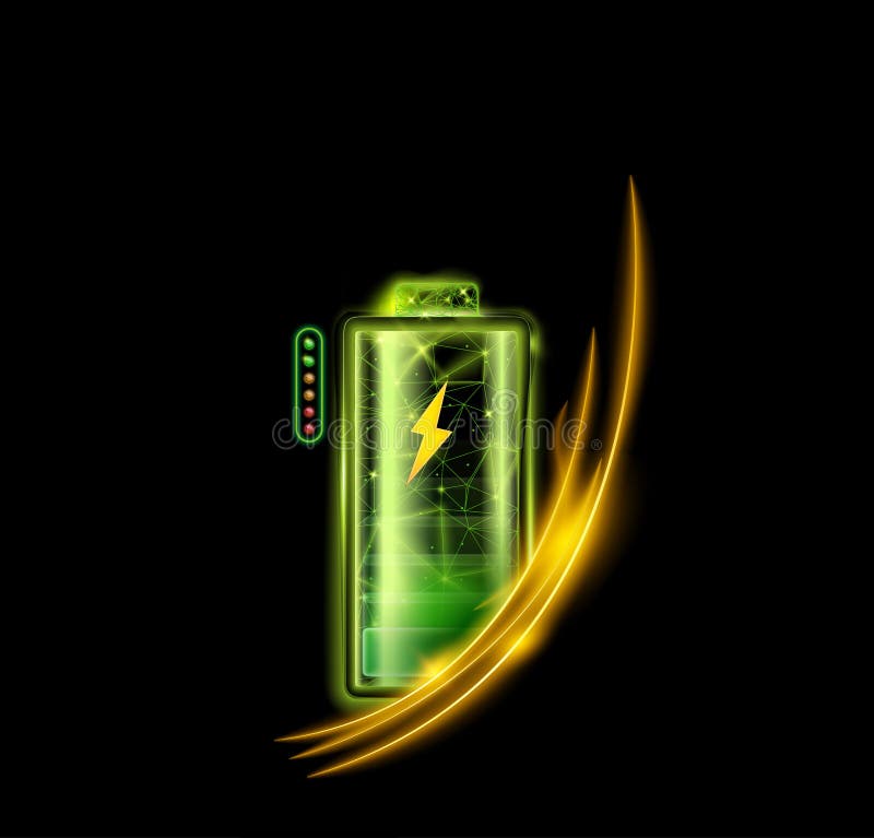 Battery Low Poly Charge Indicators Isolated on Background Stock ...