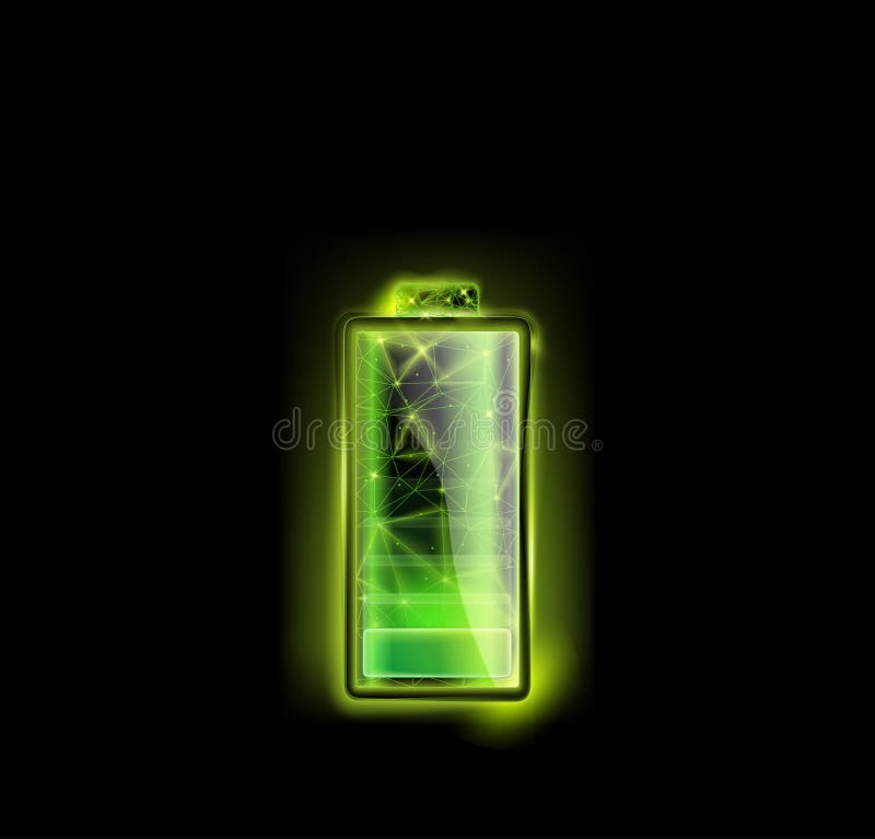 Battery Low Poly Charge Indicators Isolated on Background Stock ...