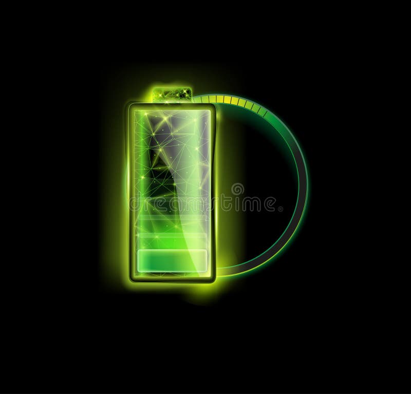 Battery Low Poly Charge Indicators Isolated on Background Stock ...
