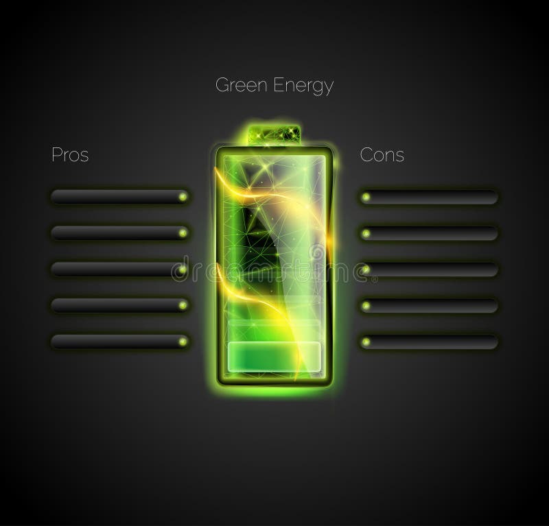 Battery Low Poly Charge Indicators with Pron and Cons List Stock ...
