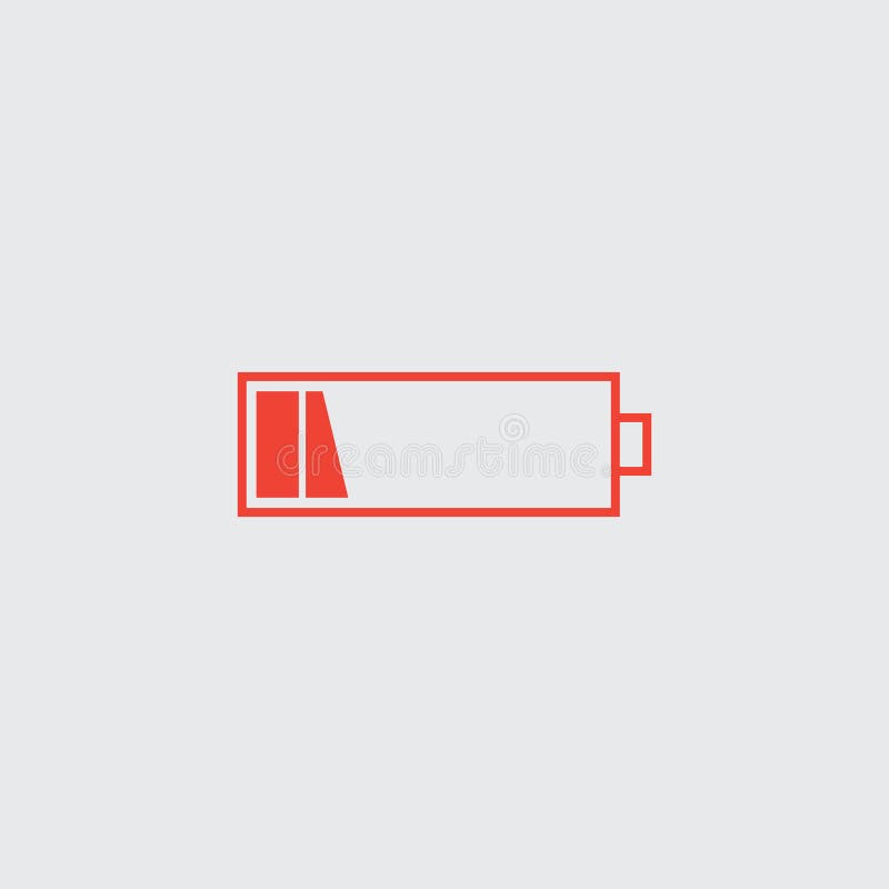 Battery low vector icon. stock vector. Illustration of interface ...