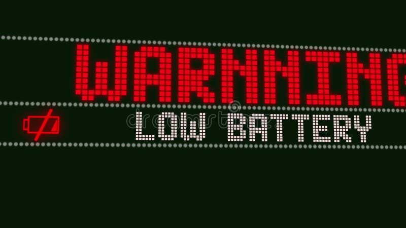 Battery Low, Warnning Screen Text, System Message, Notification Stock ...