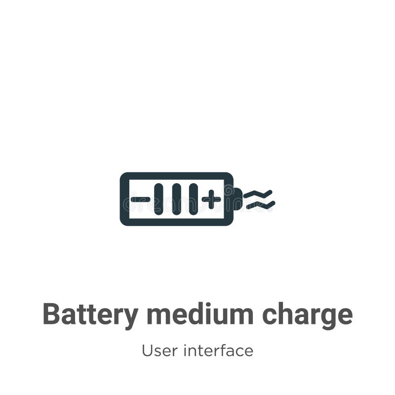 Battery Medium Charge Vector Icon on White Background. Flat Vector ...