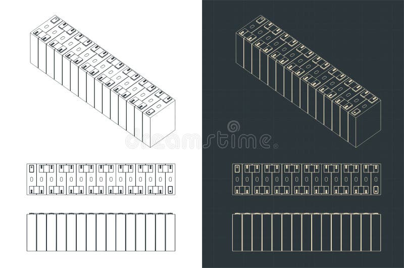 Battery module drawings stock vector. Illustration of circuit - 263631623