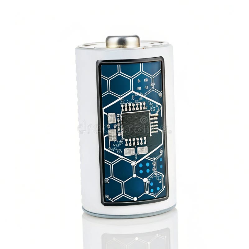 Battery Nanotechnology Icon Isolated on White Background Stock ...