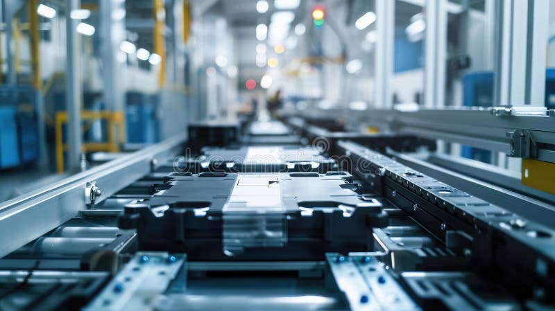 Battery Pack Assembly Line with Detailed View of Labeling and Branding ...