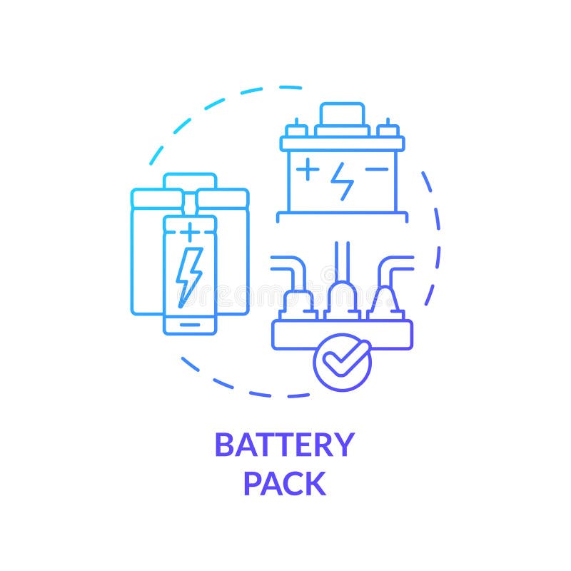 Battery Pack Blue Gradient Concept Icon Stock Vector - Illustration of ...