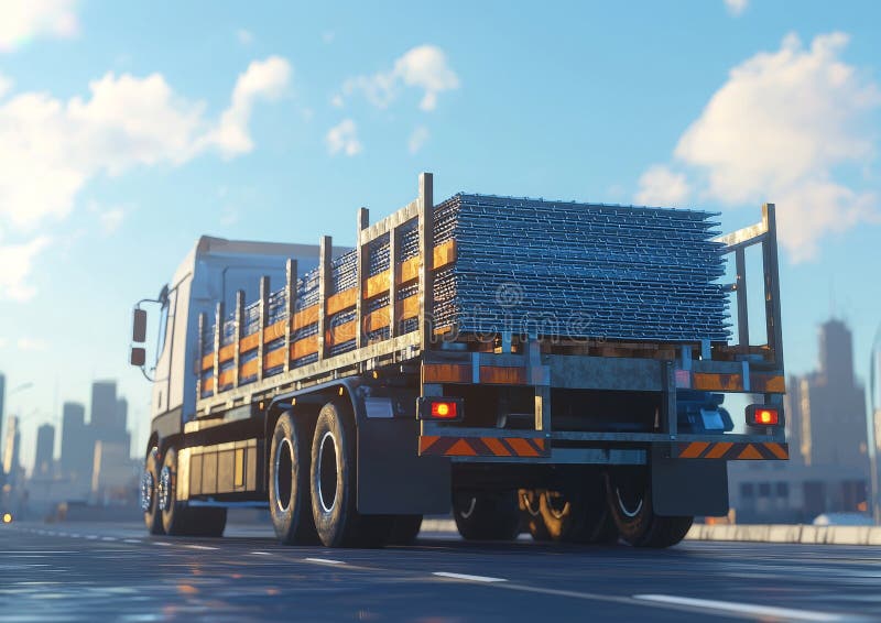 The Battery Pack Module of an Ev Logistic Trailer Truck Exploded Stock ...