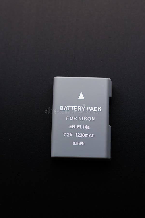 Battery Pack for Nikon EN-EL 14a 7.2 V 1230 MAh 8 Editorial Photography ...