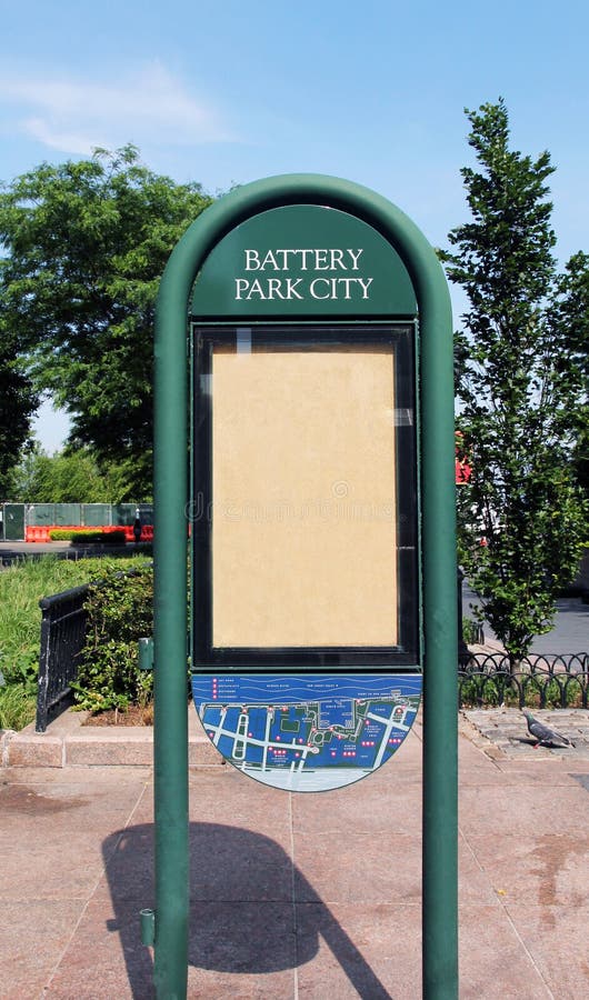 Battery park sign stock photo. Image of sign, information - 19737682