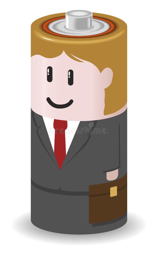 Battery People Executive Man Stock Vector - Illustration of energy ...