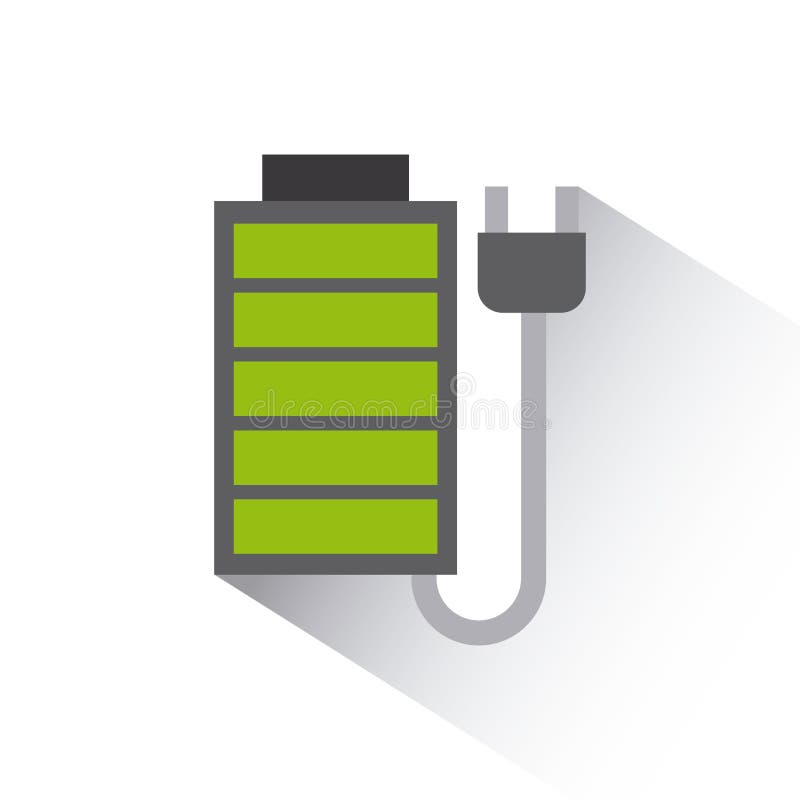 Battery and plug icon stock illustration. Illustration of sustainable ...