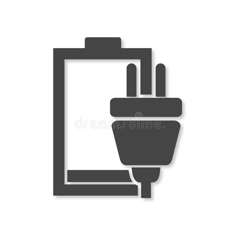 Battery and plug in icon stock vector. Illustration of accessory - 99769419