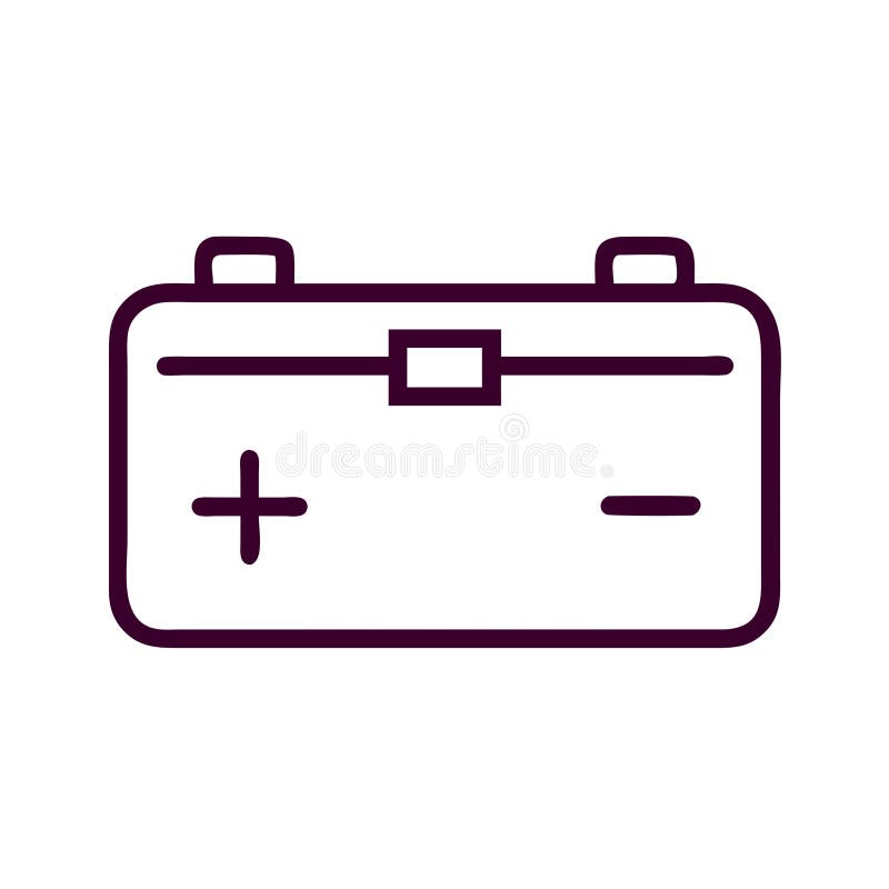 A Battery with a Plus and Minus Sign on it Stock Illustration ...