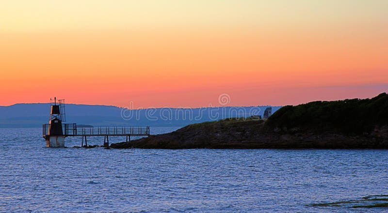 Battery Point Lighthouse Portishead Somerset Uk at Sunset Stock Photo ...