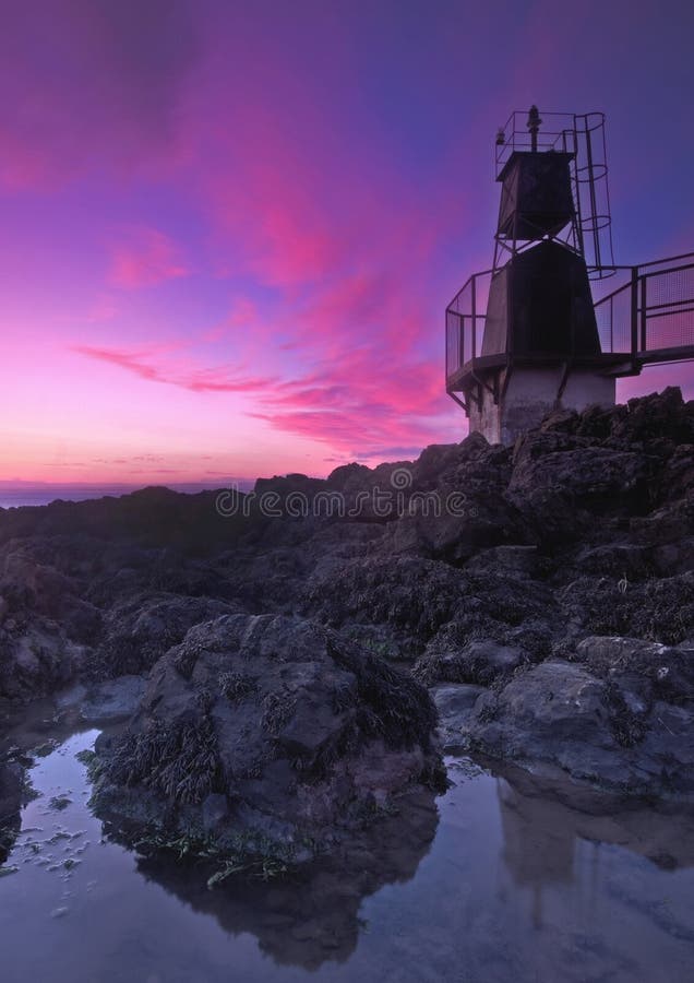 Battery Point Lighthouse, Portishead, England Stock Image - Image of ...