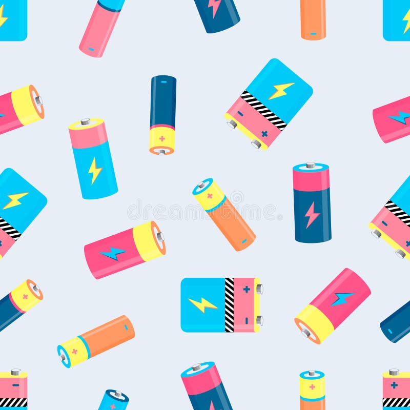 Battery Power Electronics Seamless Pattern Stock Vector - Illustration ...
