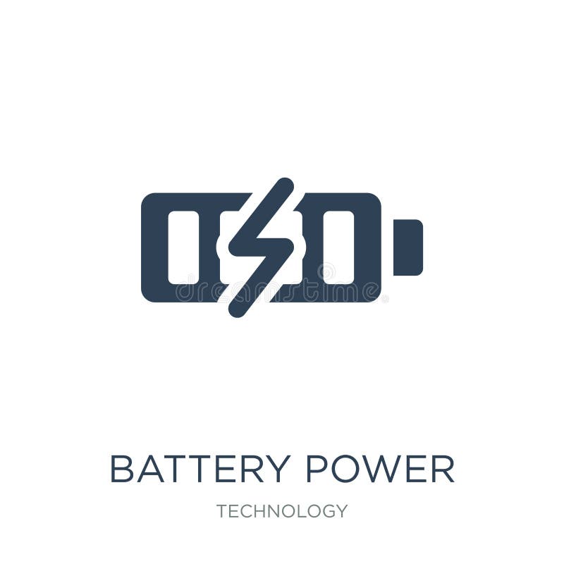 Battery Power Icon in Trendy Design Style. Battery Power Icon Isolated ...