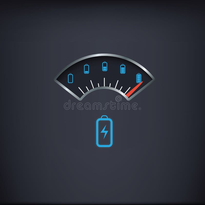 Battery power meter stock illustration. Illustration of electric - 38713668