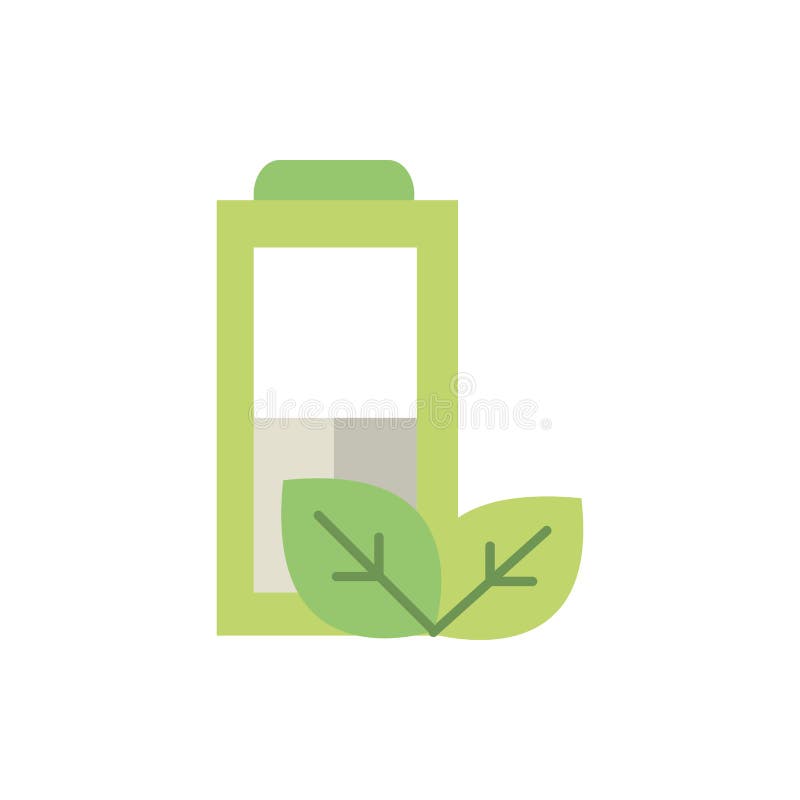 Battery Power Nature Green Energy Icon Stock Vector - Illustration of ...