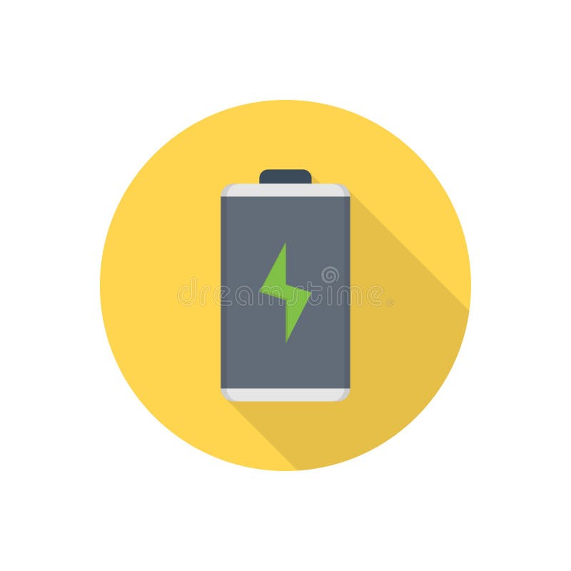 Battery Power Vector Flat Colour Icon Stock Vector - Illustration of ...