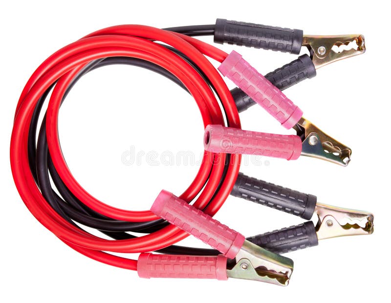 Battery Power Wire Isolated White Stock Image - Image of isolated, auto ...