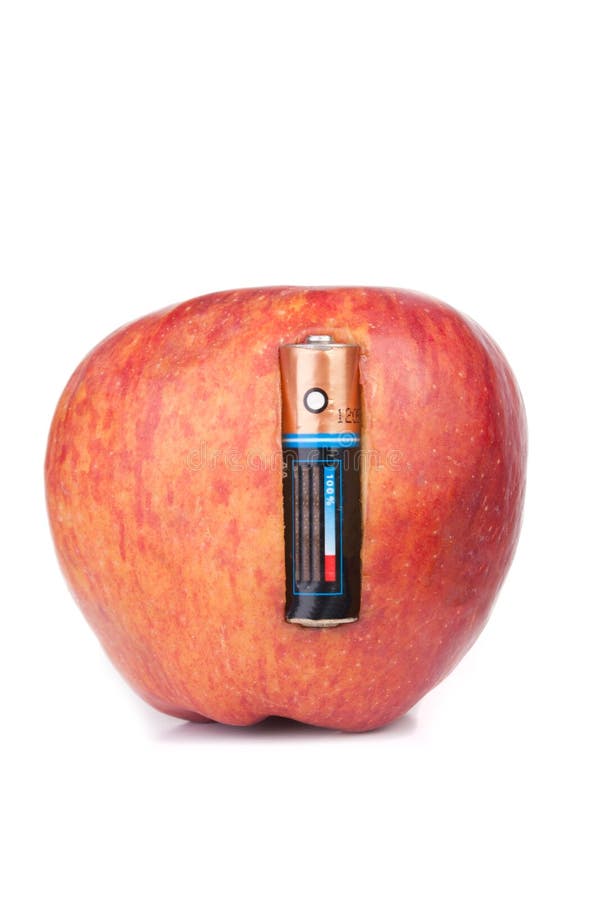 Battery Powered Apple stock image. Image of fuel, nutritious - 17328125
