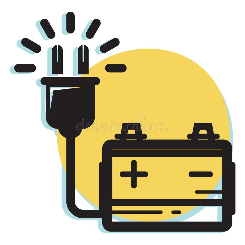 Battery Powered by Electrical Energy - Icon Stock Illustration ...