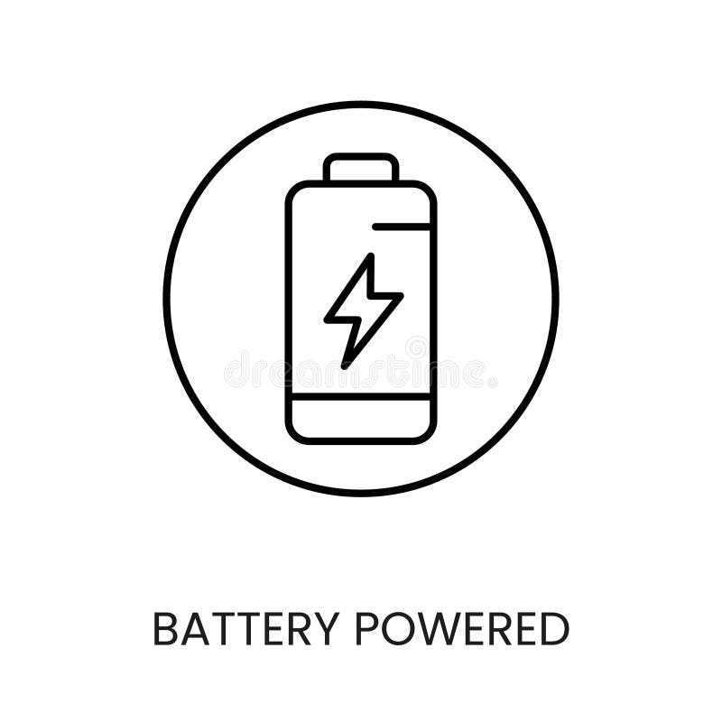 Battery Powered Line Vector Icon with Editable Stroke Stock Vector ...