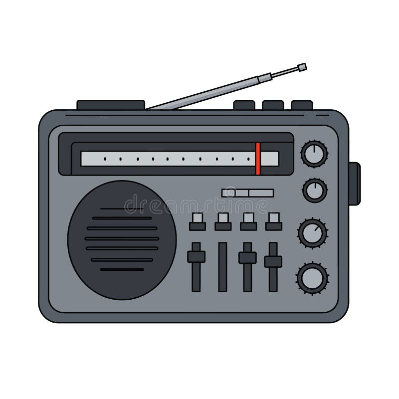 Battery Powered Radio Clipart Stock Vector - Illustration of retro ...