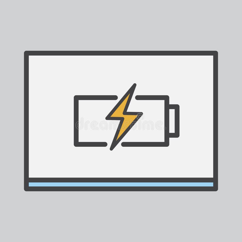 A Battery Recharge Icon on a Paper Stock Illustration - Illustration of ...