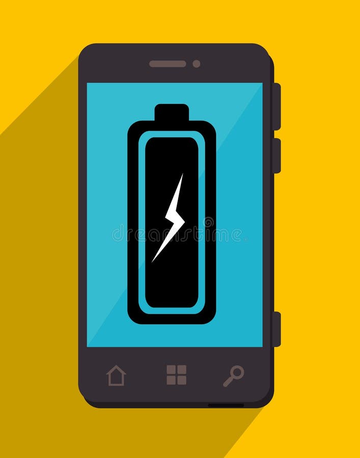Battery Recharging Smartphone Design Stock Vector - Illustration of ...