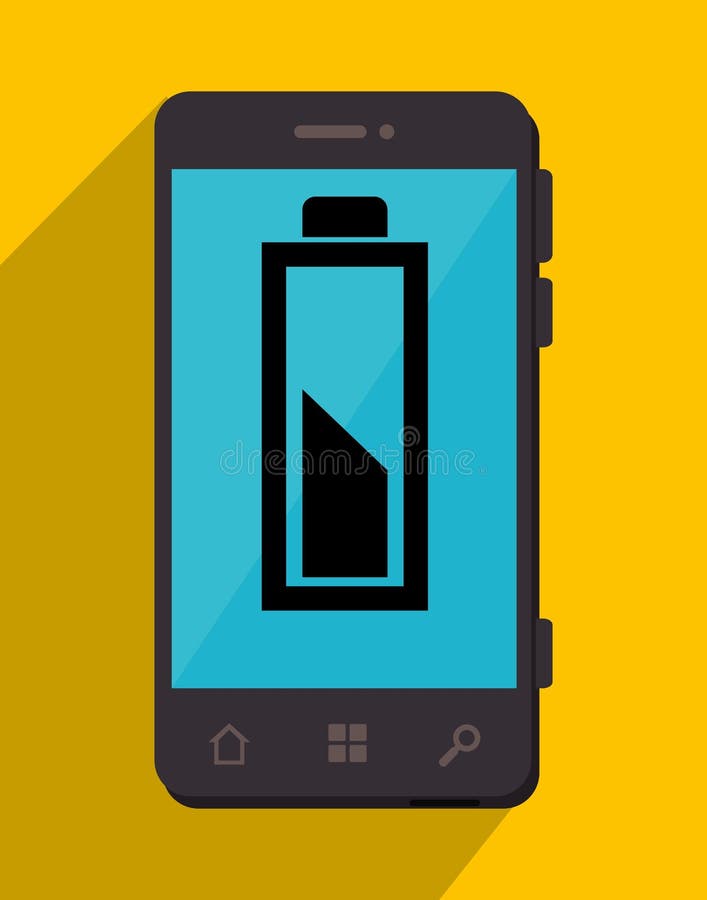 Battery Recharging Smartphone Design Stock Vector - Illustration of ...