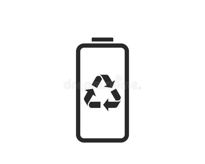 Battery with Recycle Sign Line Icon. Environment and Recycling Symbol ...