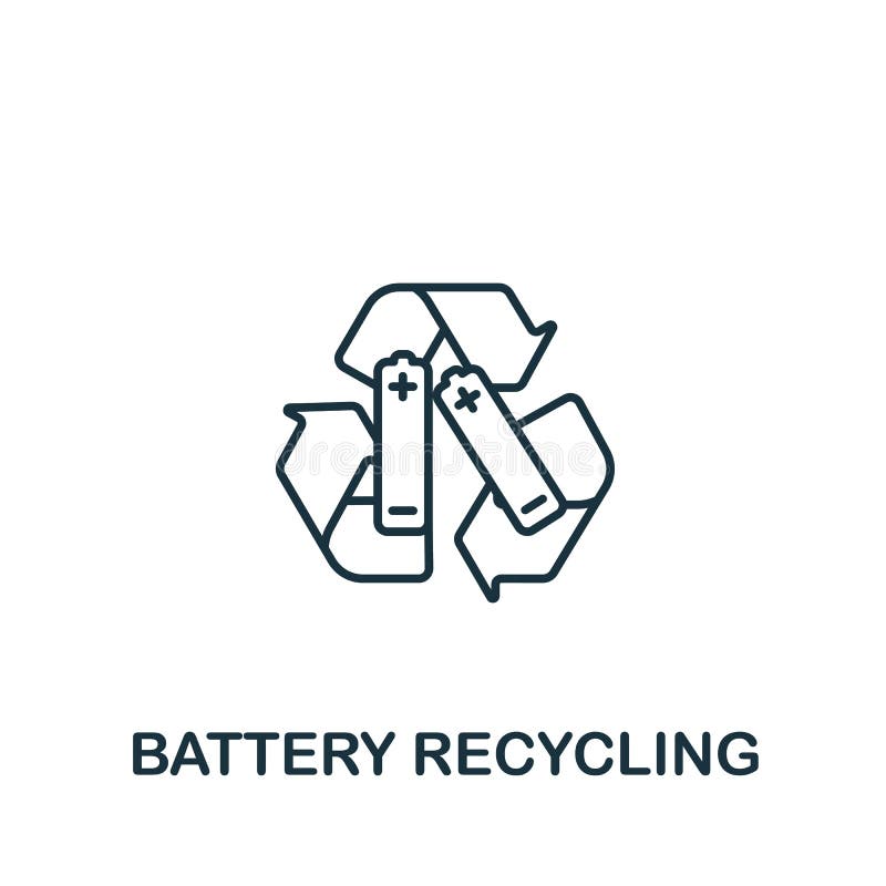 Battery Recycling Icon. Line Simple Icon for Templates, Web Design and ...