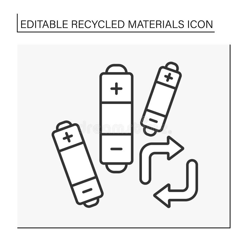 Battery Recycling Line Icon Stock Vector - Illustration of ...