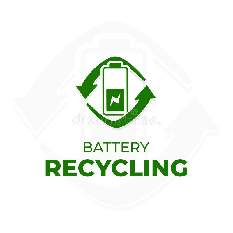 Battery Recycling Logo Template. Waste Battery Recycling Icon Stock ...