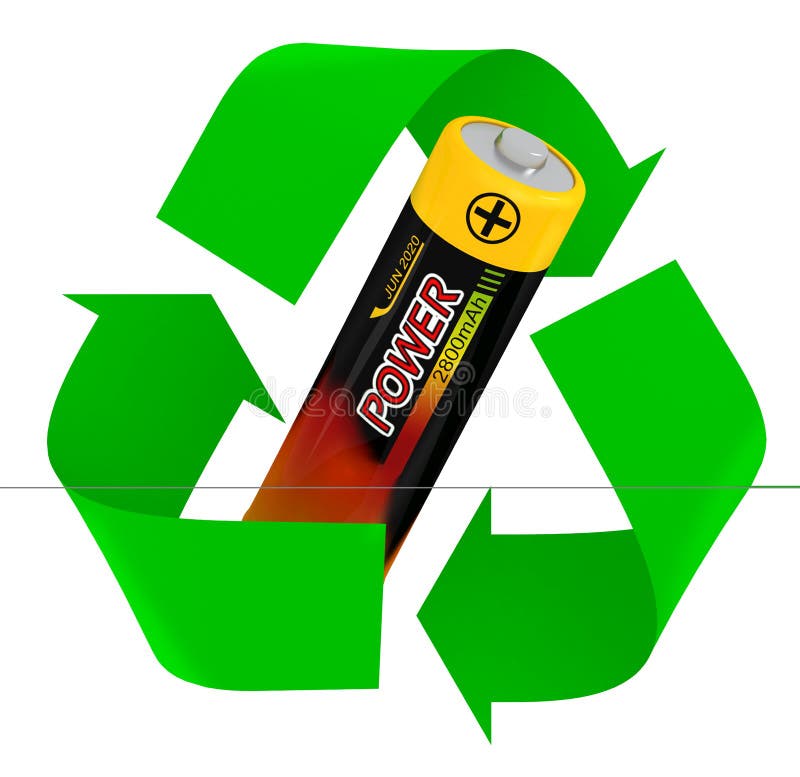 Battery recycling symbo stock illustration. Illustration of recycle ...