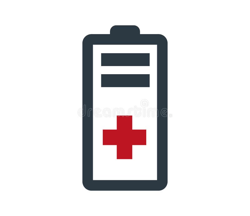 Battery with Red Plus stock vector. Illustration of group - 86421835